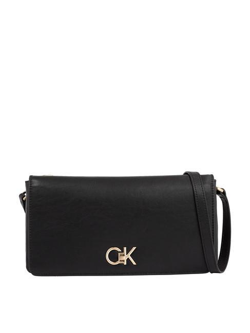 Calvin Klein Re-Lock Double Gusette Bolso De Hombro Negro - ¡Compra A ...