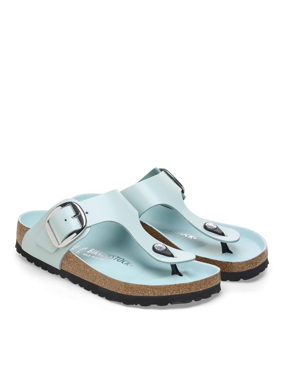 Birkenstock Gizeh Big Buckle Chanclas De Piel Brillo Surf Verde ...