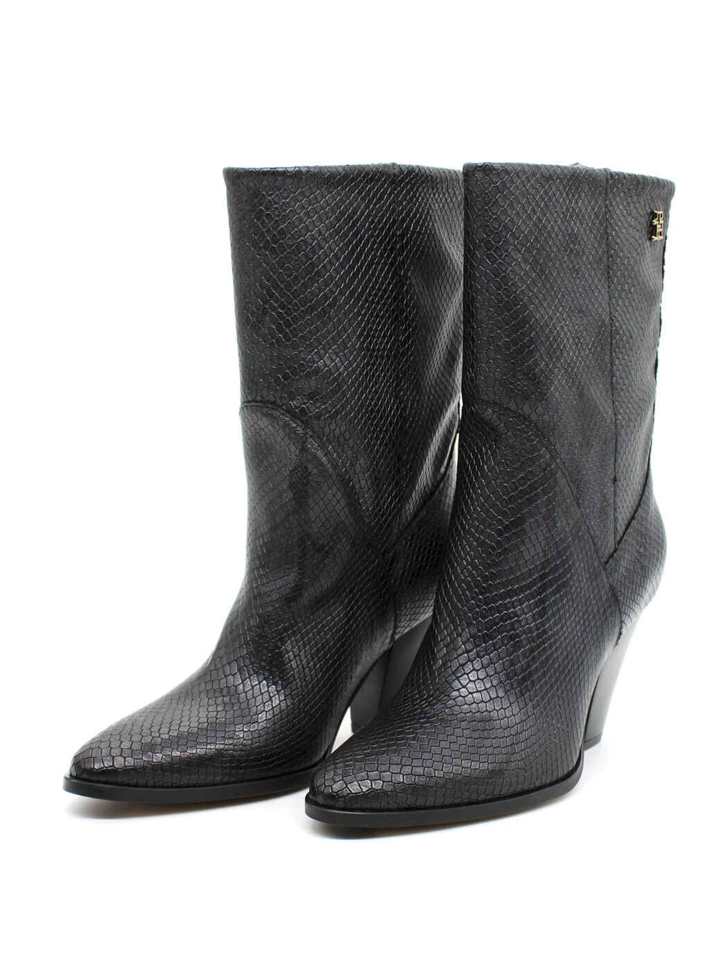 Tommy Hilfiger Th Botas Tejanas De Cuero Pitón Negra - ¡Compra A ...