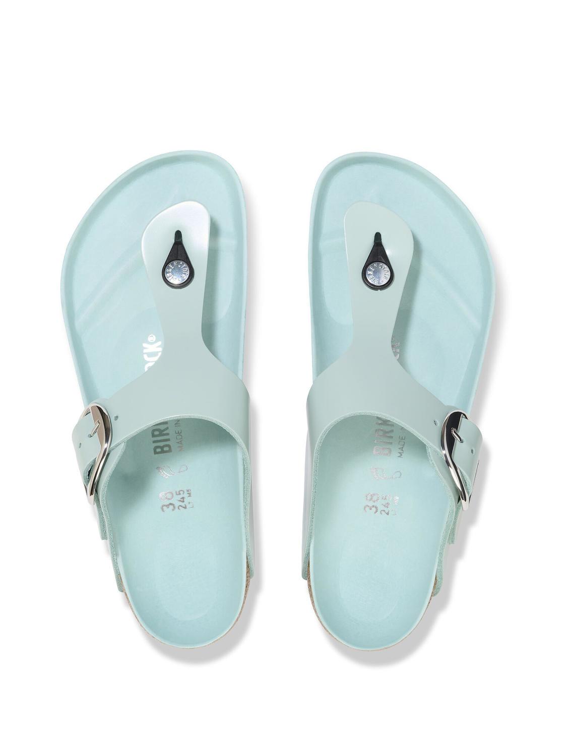 Birkenstock Gizeh Big Buckle Chanclas De Piel Brillo Surf Verde ...